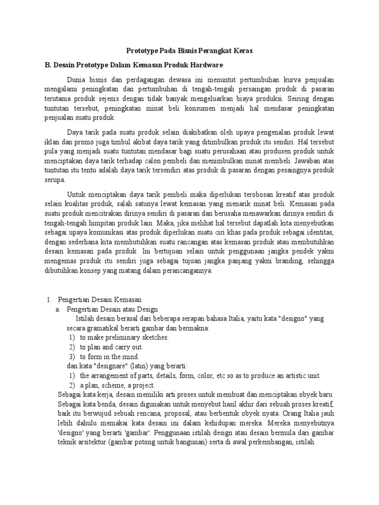 Prototype Pada Bisnis Perangkat Keras 2 | PDF