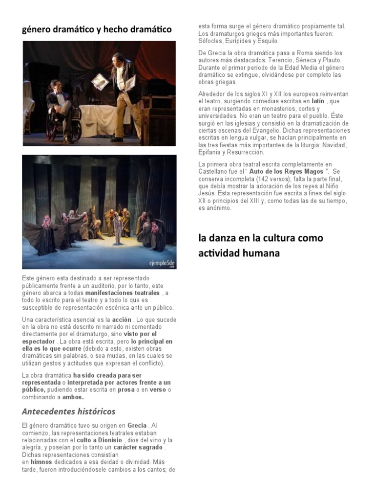 Género Dramático y Hecho Dramático | PDF | Exposición (fotografía) | Teatro