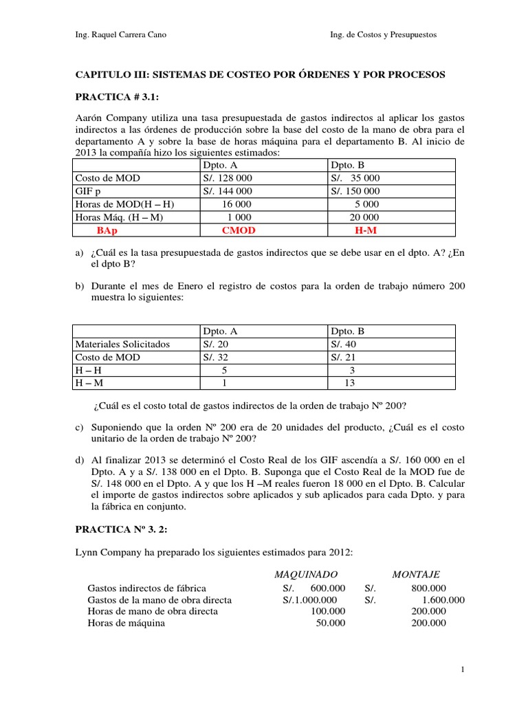2 Probl. Prop. Cap. 3 | PDF | Costo | Presupuesto