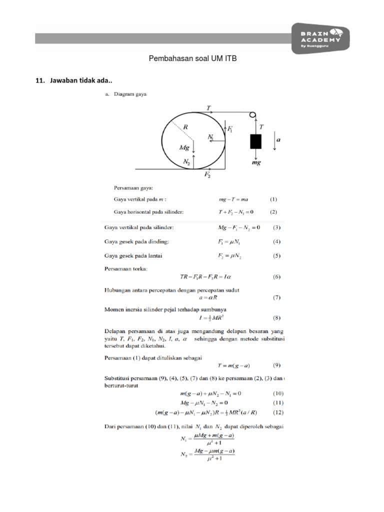 Pembahasan Soal UM ITB 1 | PDF