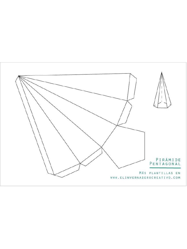 Plantilla De Pirámide Pentagonal