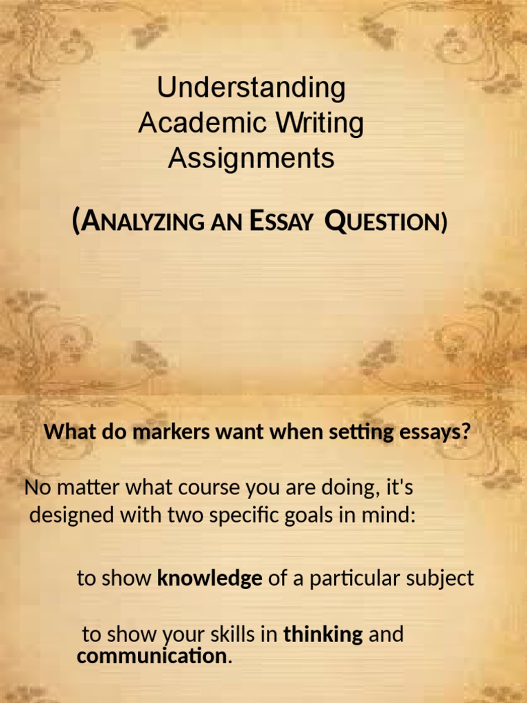 Lesson 20 - Understanding Academic Writing Assignments | PDF | Essays ...