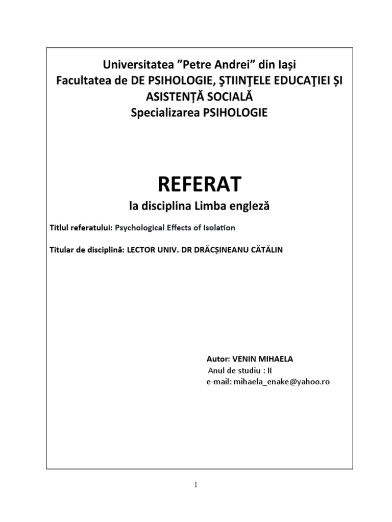 Psychological Effects of Isolation | PDF | Quarantine | Anxiety