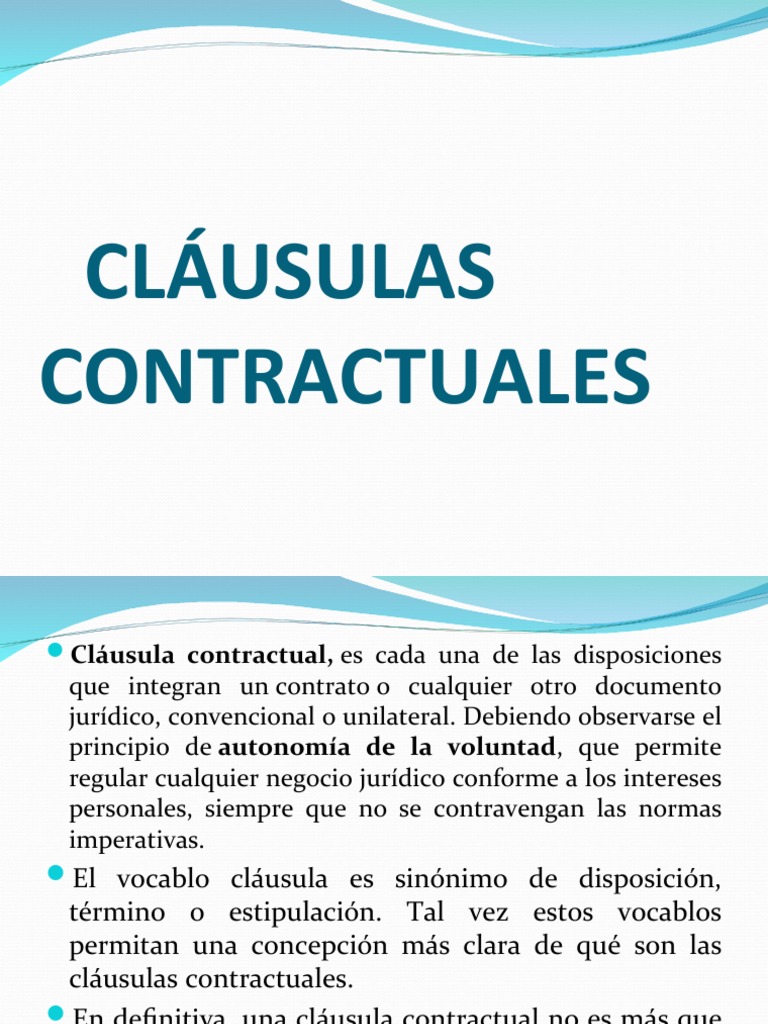 Clausulas Contractuales | PDF | Finanzas y dinero | Ciencias sociales