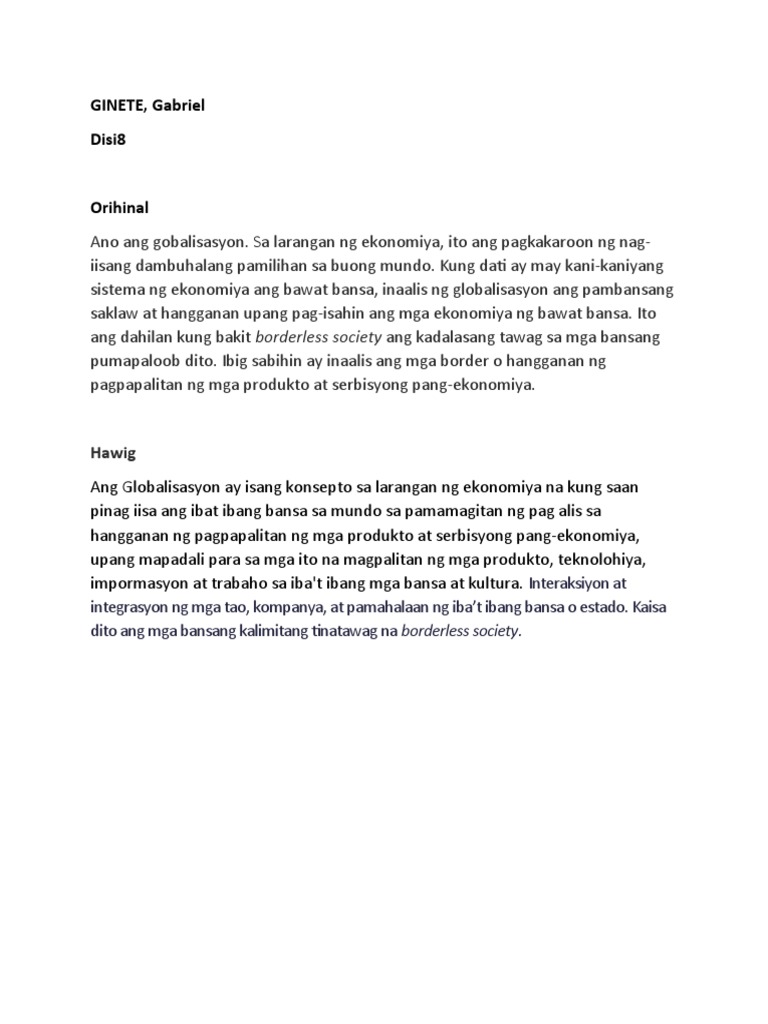 GINETE, Gabriel Disi8 (Pagbuo NG Hawig) | PDF