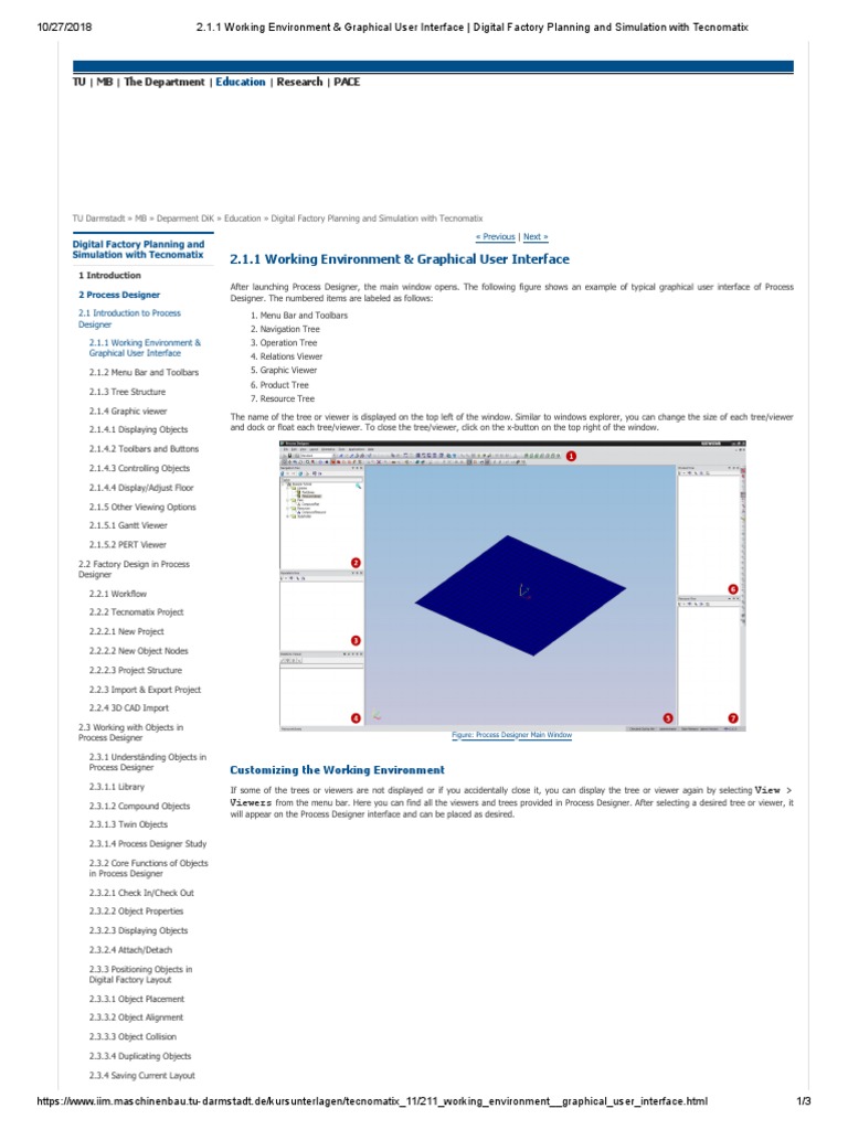 2.1.1 Working Environment & Graphical User Interface - Digital Factory Planning and Simulation ...
