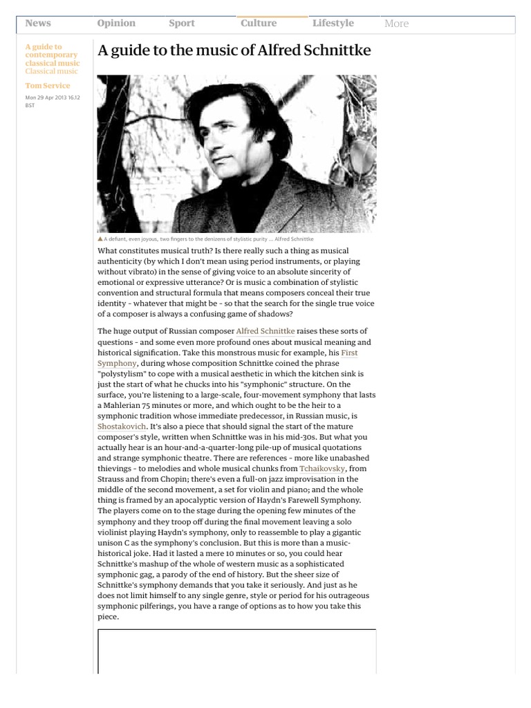 A Guide To The Music of Alfred Schnittke | PDF | Symphony | Classical Music