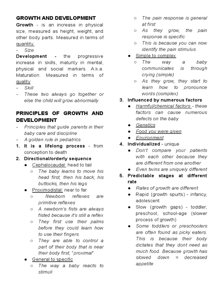Pedia Growth and Development | PDF | Human Life Stages | Behavioural ...