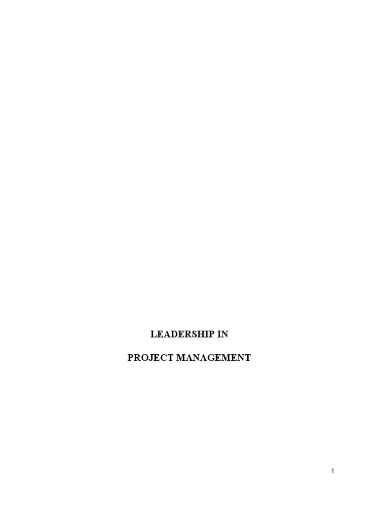 Leadership in Project Management | PDF | Leadership | Emotional ...