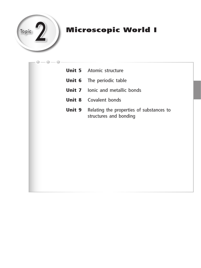 Topic 2 Microscopic World I | PDF | Chemical Bond | Ion