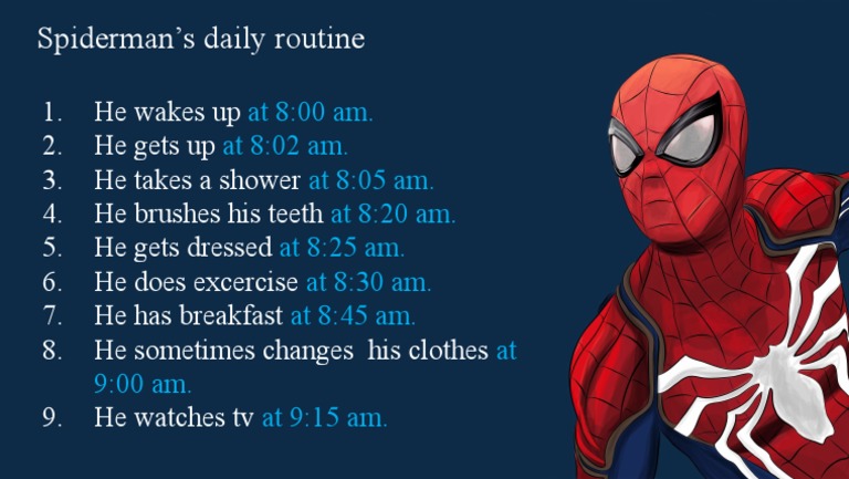 Spiderman's Daily Routine | PDF | Home & Garden