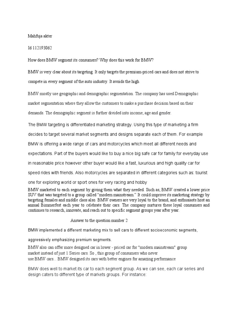 Targeting Specific Consumer Segments: How BMW Successfully Markets to ...