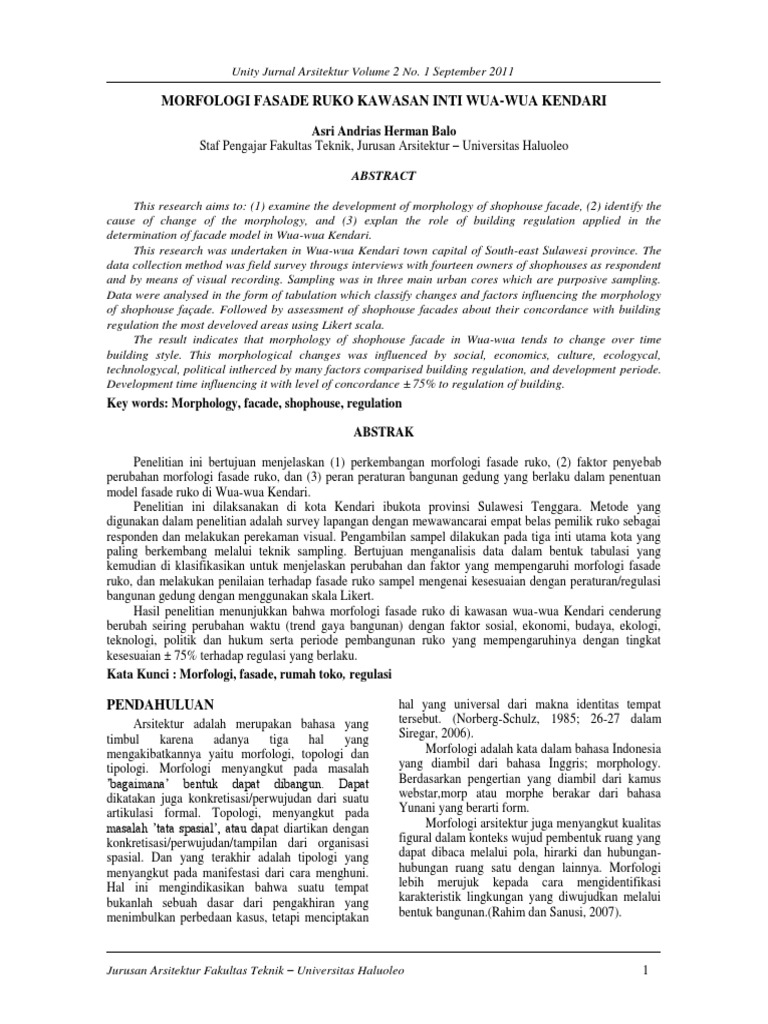 Morfologi Fasade Ruko Wua-Wua Kendari | PDF | Seni