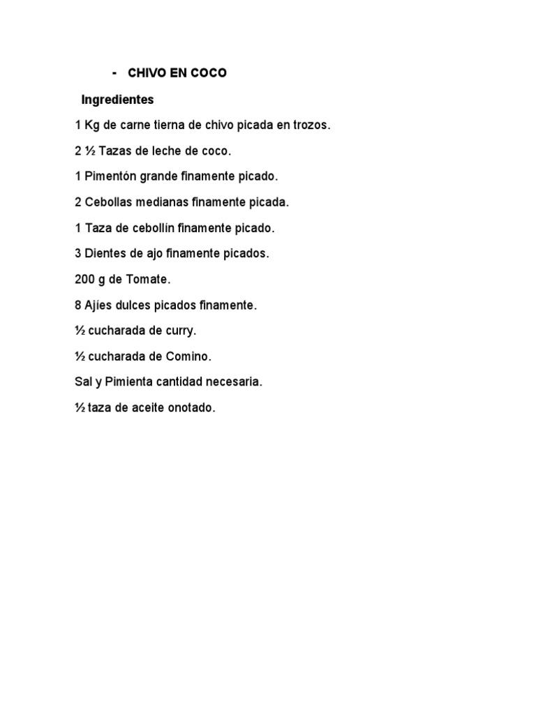 Chivo en Coco | PDF | Curry | Cabra