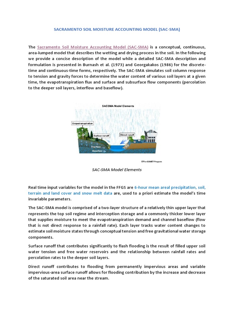 Sacramento Soil Moisture Accounting Model (Sac-Sma) | PDF | Porosity ...