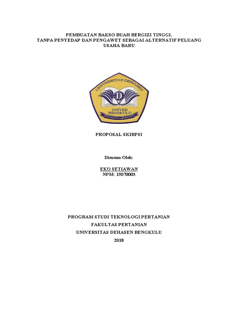 Tugas Eko Setiawan Proposal | PDF