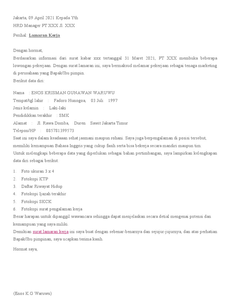 Cv-Wawan Utk Bapak Saehu | PDF