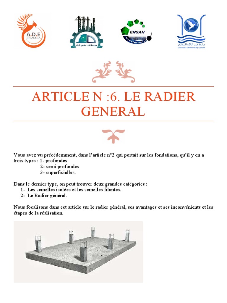 Avantages et inconvénients du radier général | PDF | Fondation ...