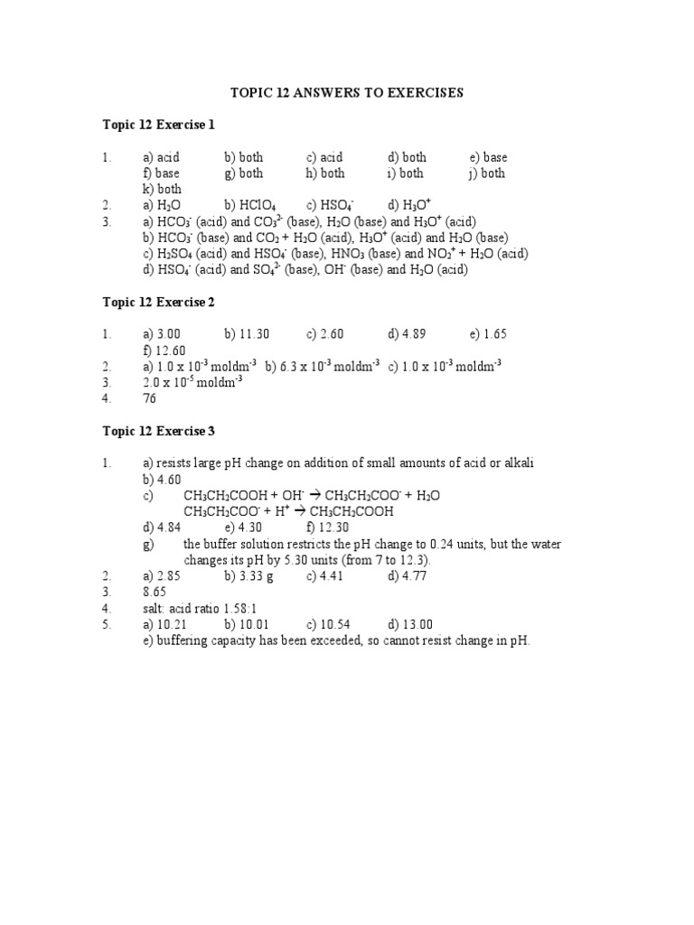 Topic 12 Answers To Exercises | PDF | Analytical Chemistry | Analysis