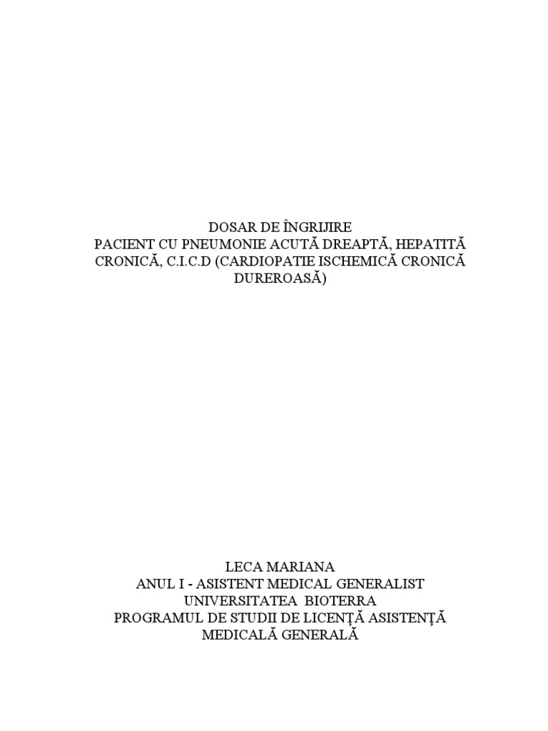 Dosar Ingrijire - BM - Tema 2 | PDF