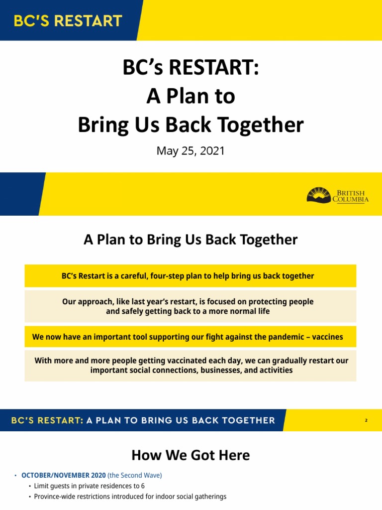 B.C. Restart Plan 2021 | PDF | Occupational Safety And Health | Vaccination