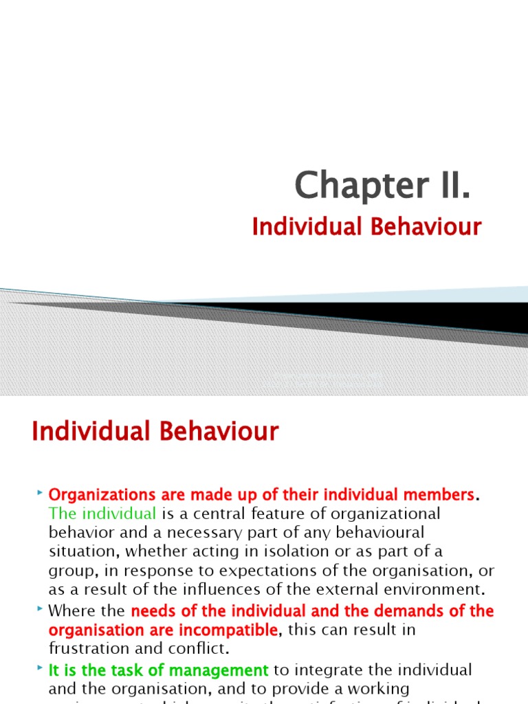 Organizational Behaviour Chapter II A | PDF | Attitude (Psychology ...