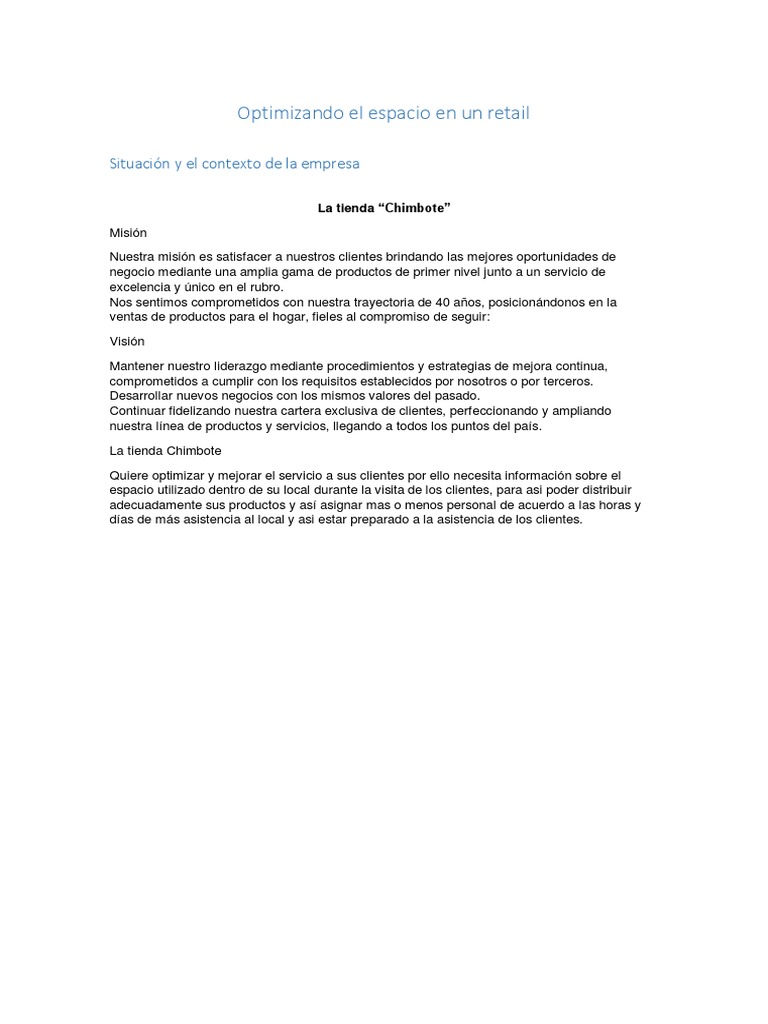 Optimizando El Espacio en Un Retail-Mirko Manrique | PDF