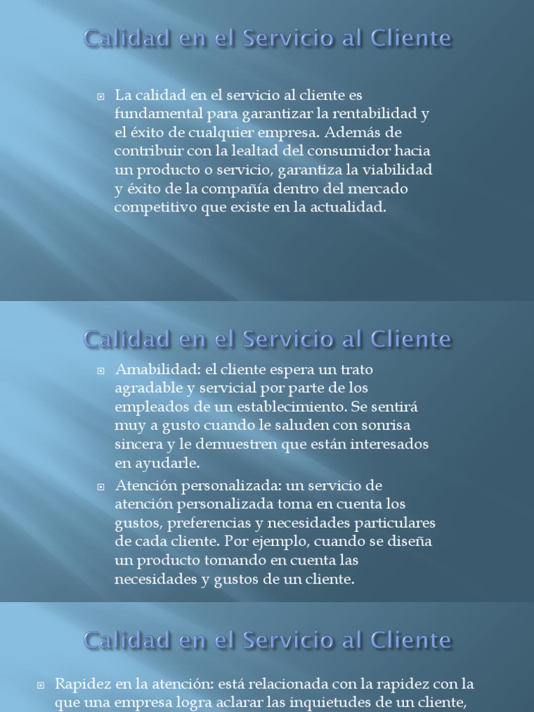 Calidad en El Servicio Al Cliente | PDF | Negocios