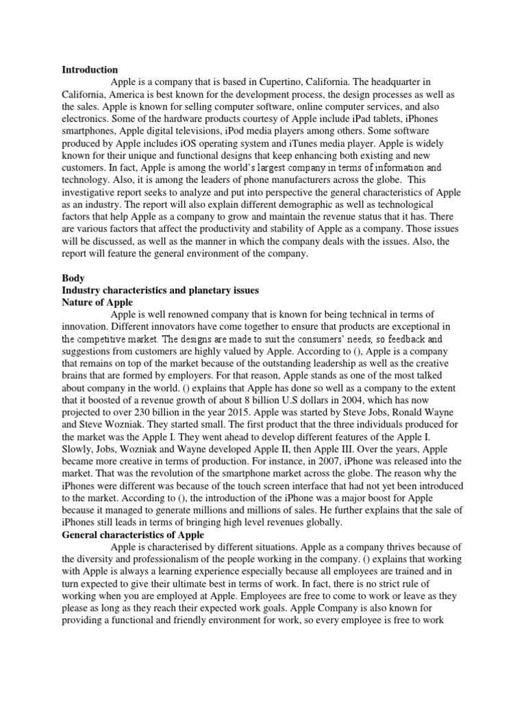 Apple Company | PDF | Apple Inc. | I Phone