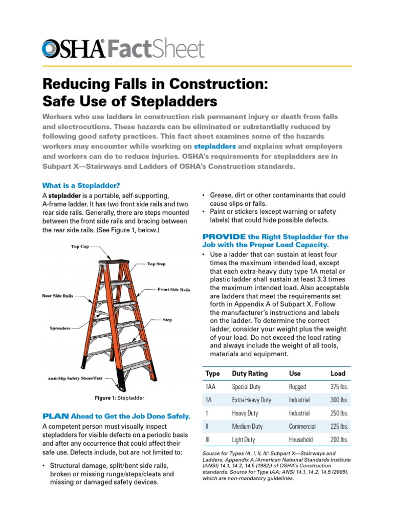 Ladder Safety OSHA3662 | PDF | Ladder | Occupational Safety And Health ...