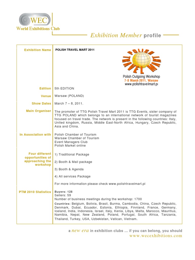 Member Profile Template TTG Events | PDF | Service Industries | Business