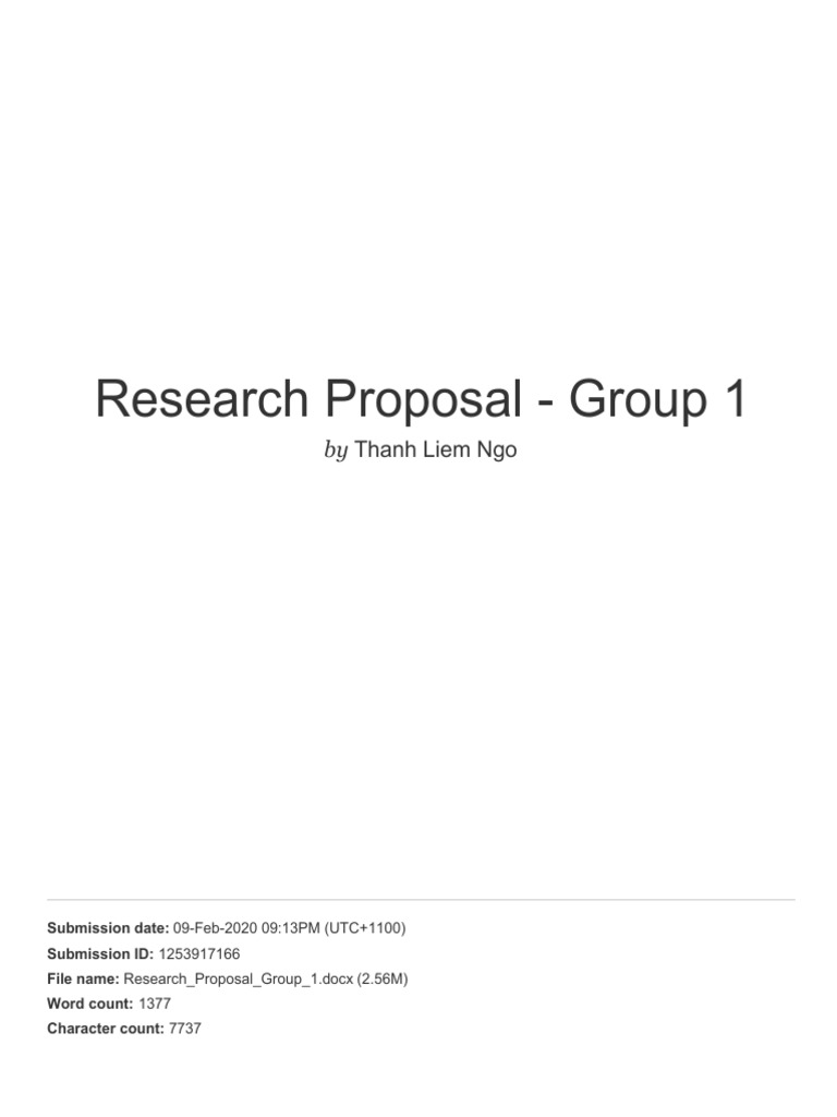 Research Proposal - Group 1 | PDF | Economies | Business