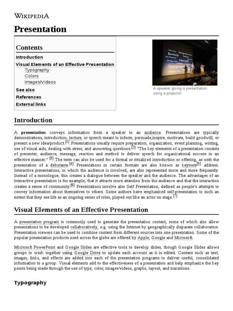 Presentation: Visual Elements of An Effective Presentation | PDF | Typefaces | Printing