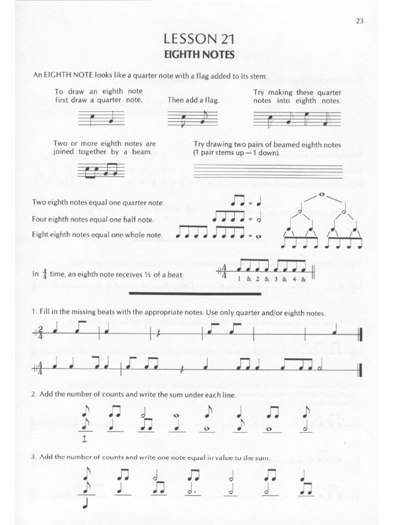 Eighth Notes Worksheet | PDF