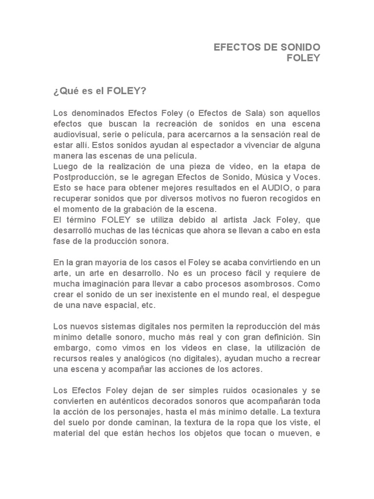 El Arte Del Foley | PDF