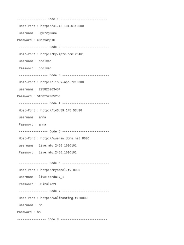 IPTV Host-Port Credentials List | PDF | Business