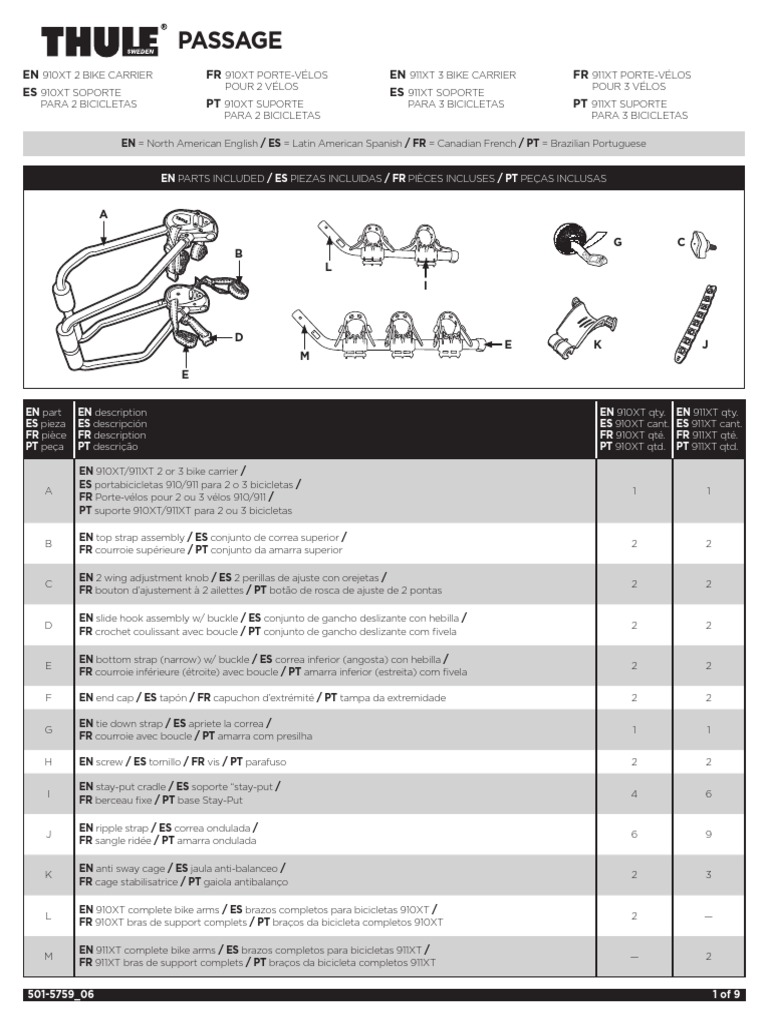 Thule Passage 910XT 911XT v06 | PDF | Viaje de aventura | Tecnología de ...