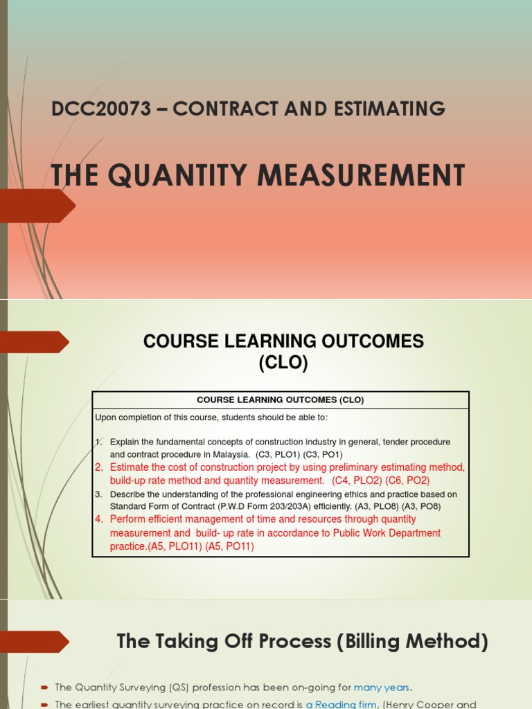 Topic 7 - The Quantity Measurement | PDF | Specification (Technical ...