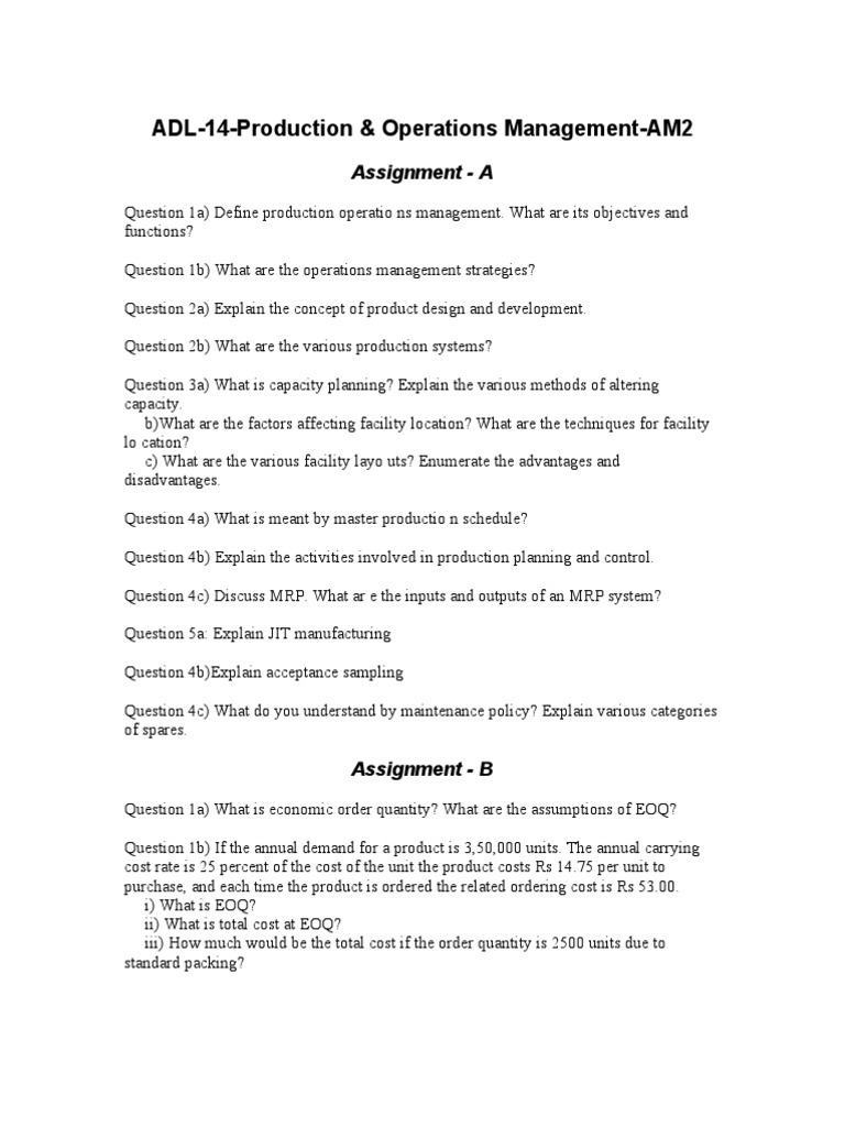 Adl 14 Am2 | PDF | Operations Management | Production And Manufacturing