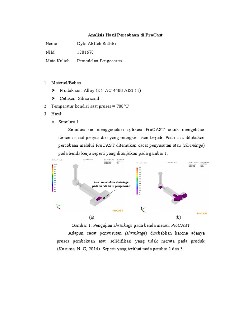 Analisis Hasil Percobaan Di ProCast | PDF | Teknologi & Rekayasa