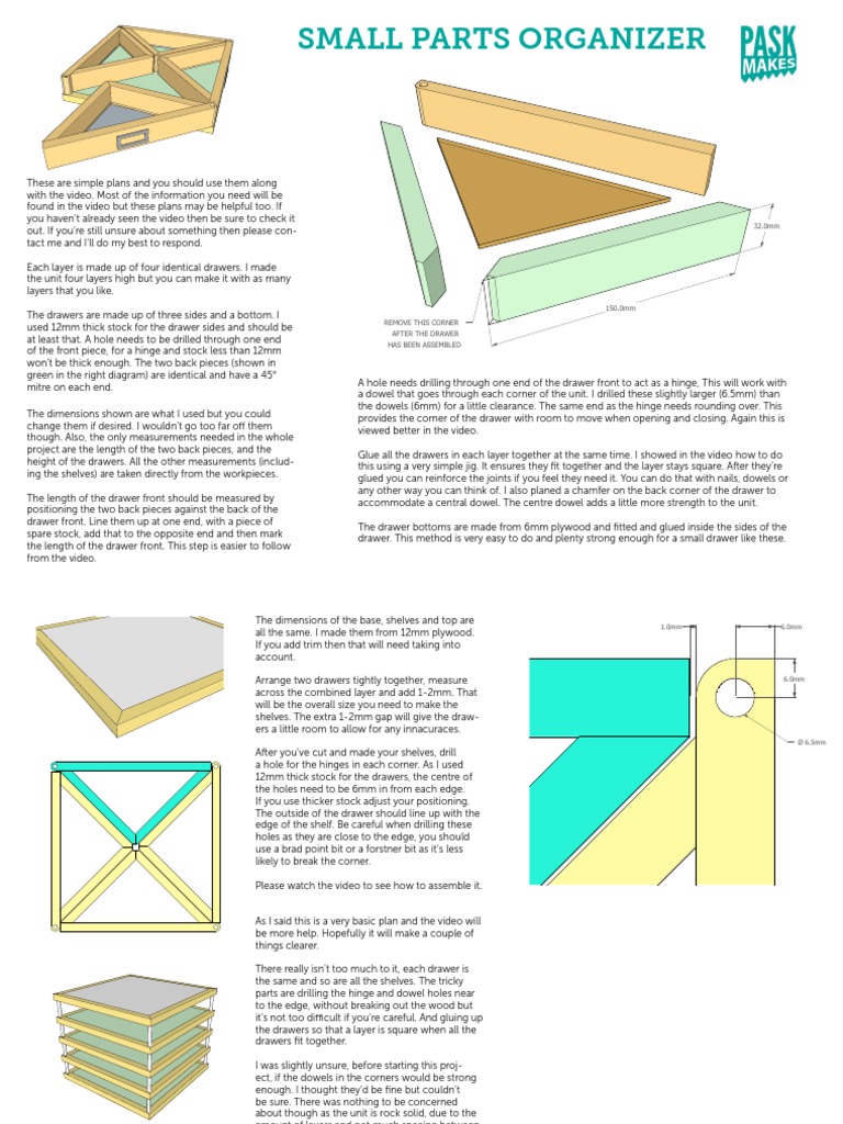 DIY Small Parts Organizer Plans | PDF | Nature