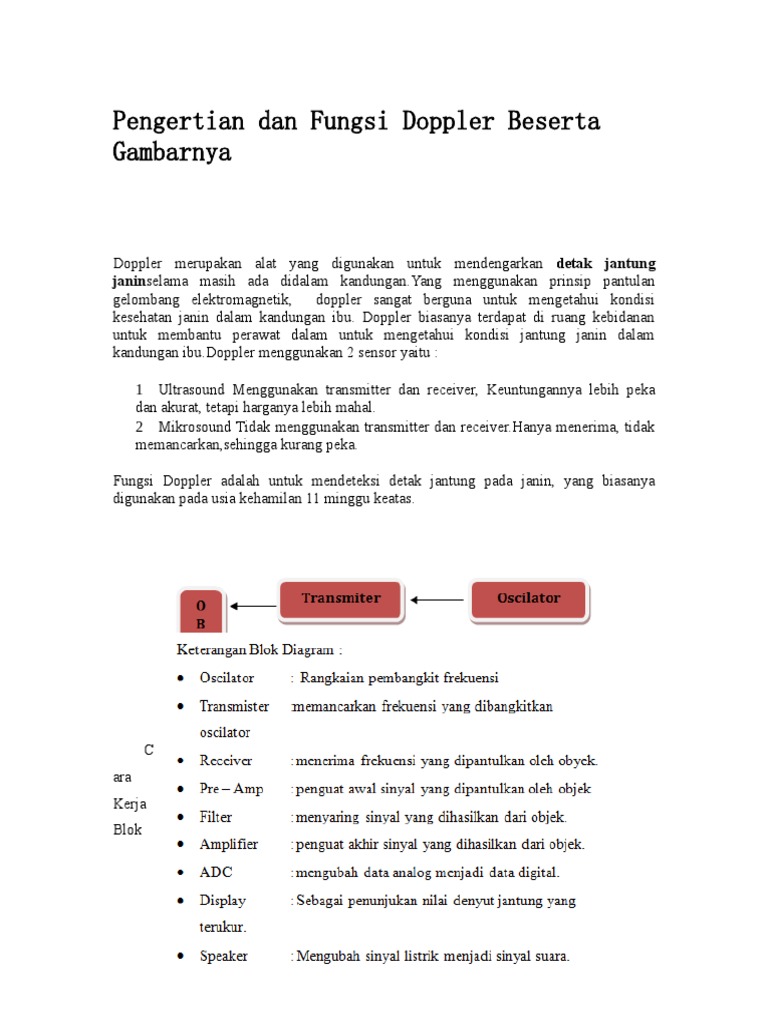 Pengertian Dan Fungsi Doppler | PDF
