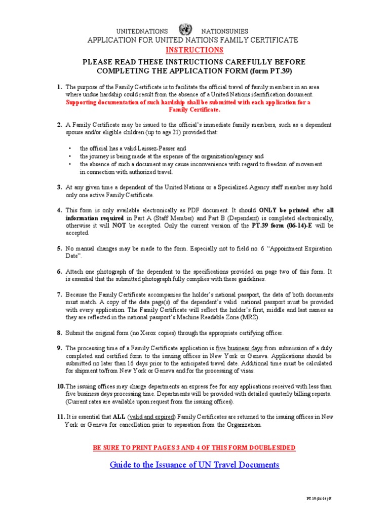 Please Read These Instructions Carefully Before Completing The Application Form (Form Pt.39 ...