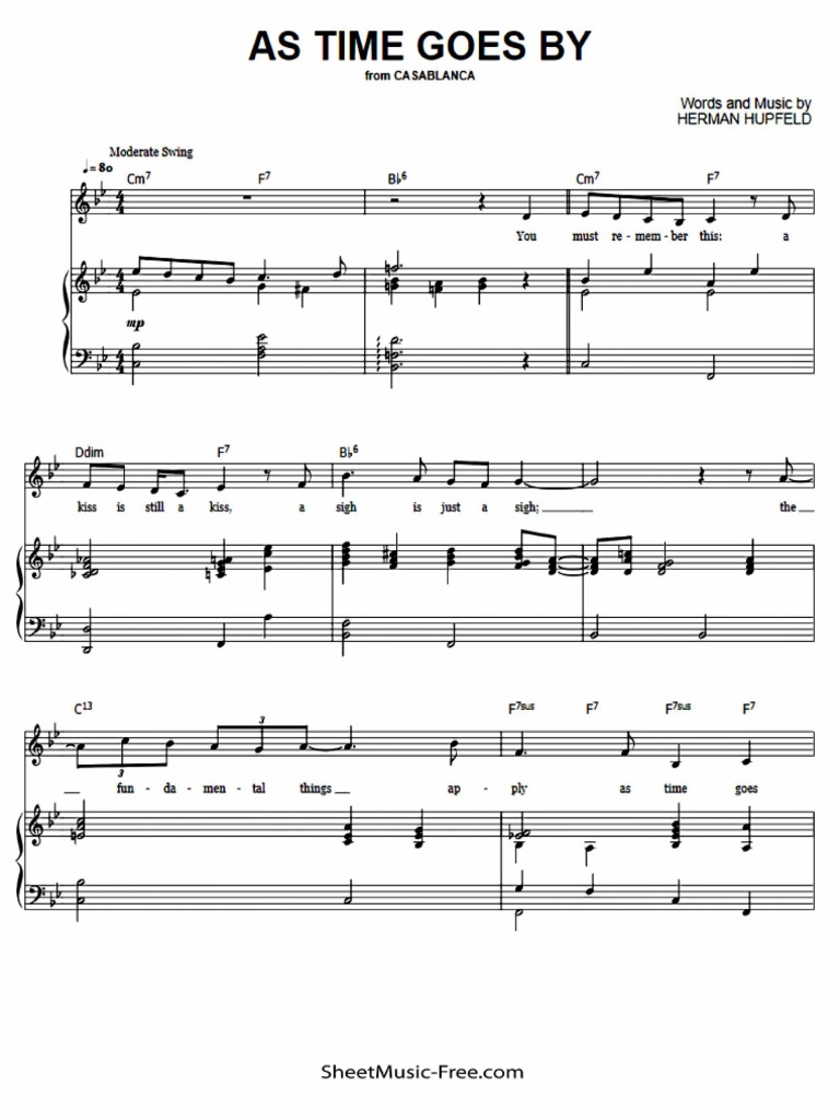 As Time Goes by Sheet Music Casablanca (SheetMusic Free - Com) | PDF