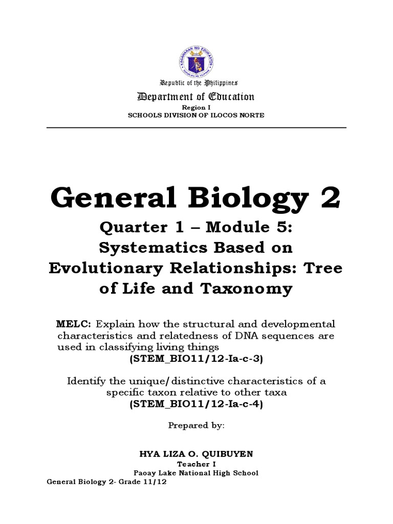 GeneralBiology2 11 Q3 Mod5 Week7 8 EDITED | PDF | Species | Taxonomy ...