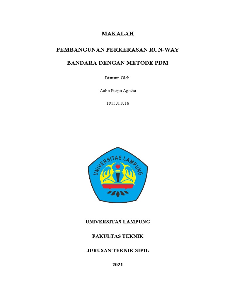Makalah Pembangunan Perkerasan Run-Way Bandara Dengan Metode PDM | PDF