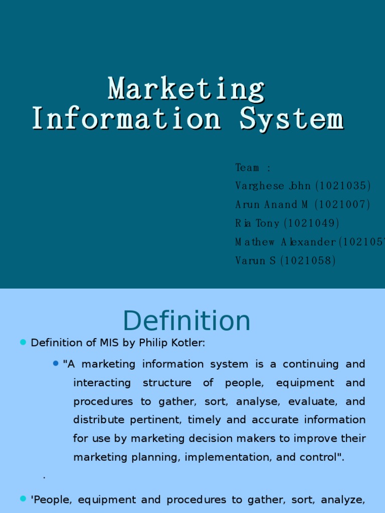 Marketing Information System | PDF | Marketing | Business