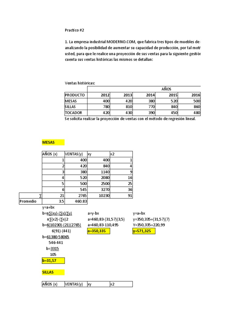 Proyección de Ventas con Regresión Lineal | PDF | Teoría de la ...