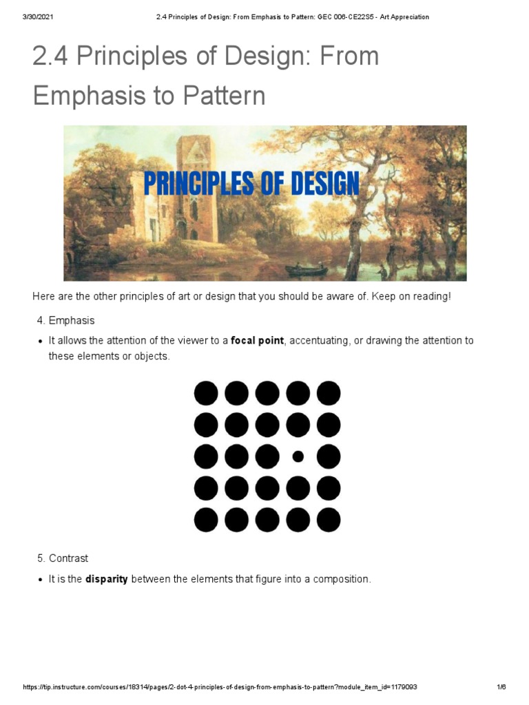 2.4 Principles of Design From Emphasis To Pattern | PDF | Composition ...