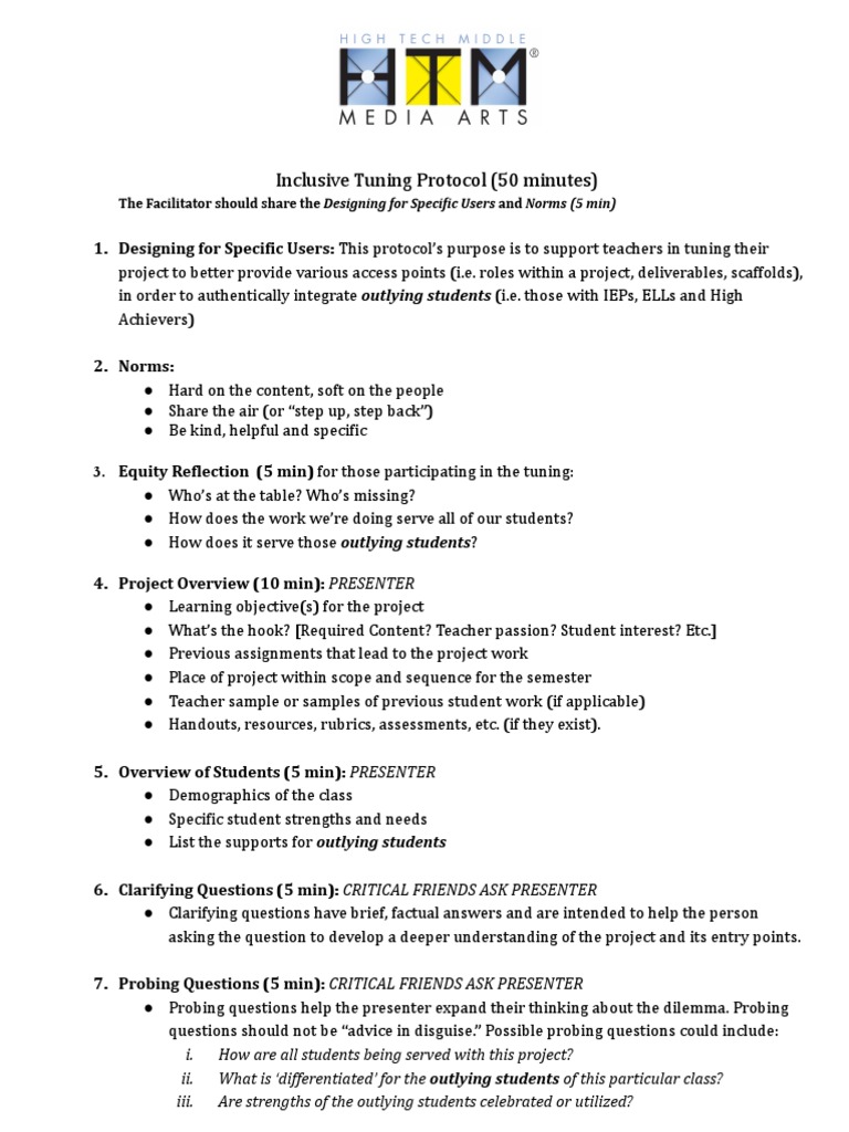 Inclusive Tuning Protocol | PDF | Educational Psychology | Education Theory